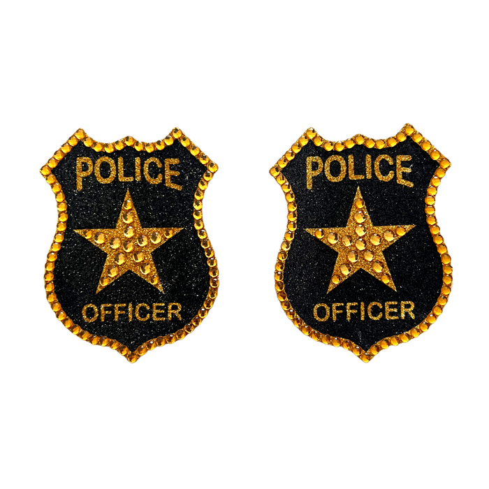 ARRESTING DEVELOPMENT Police Officer Badge Glitter and Gem NipplePasti